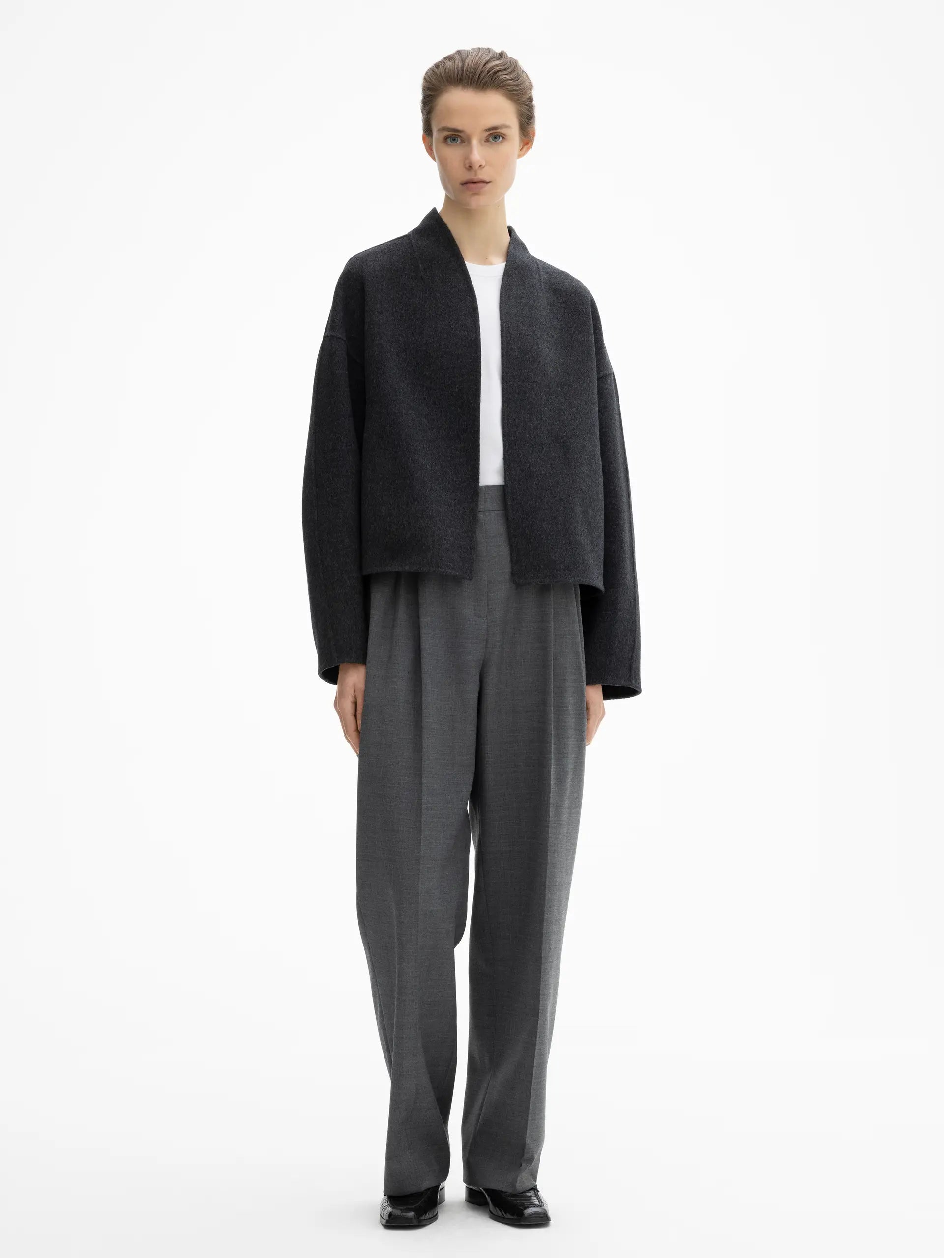 DAGMAR Short Doublé Jacket, Graphite Grey – M. STUDIO